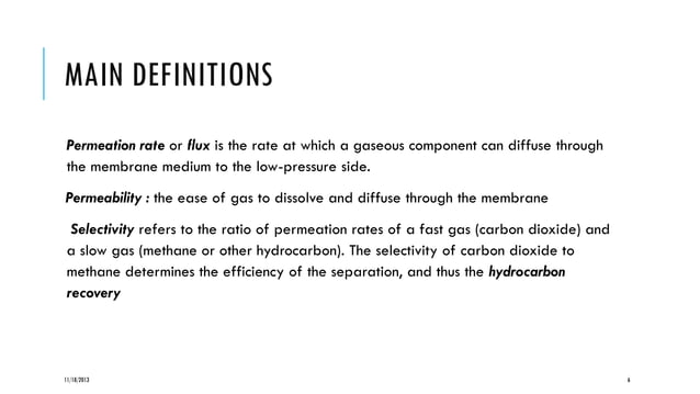 Membrane gas separation | PPTX | Chemistry | Science