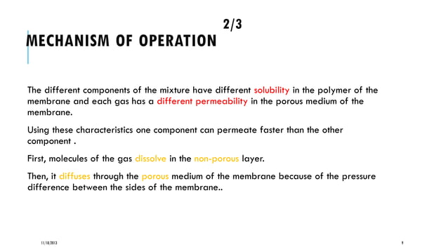 Membrane gas separation | PPTX | Chemistry | Science