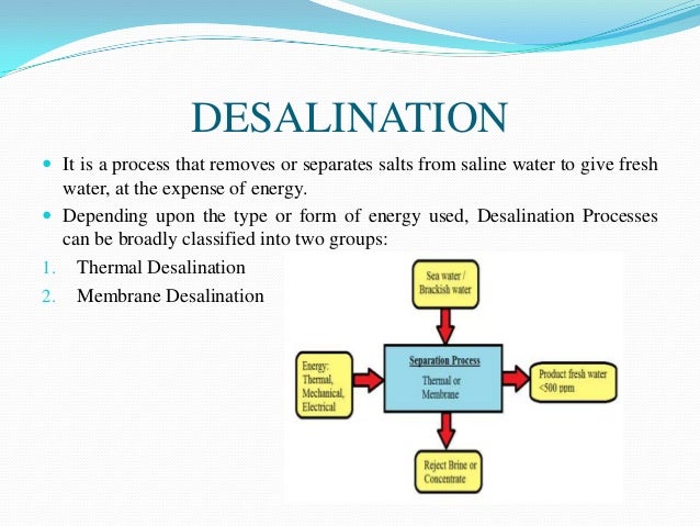Desalination of Sea Water using Membrane technology