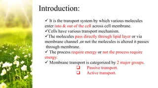 Membrane transport | PPTX