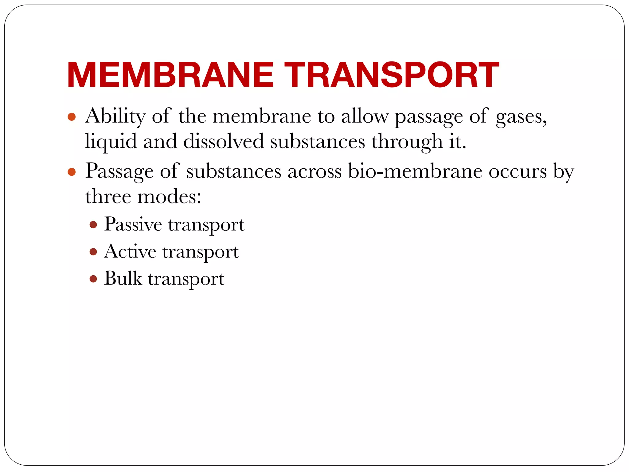 Membrane transport biochemistry for nurses | PDF
