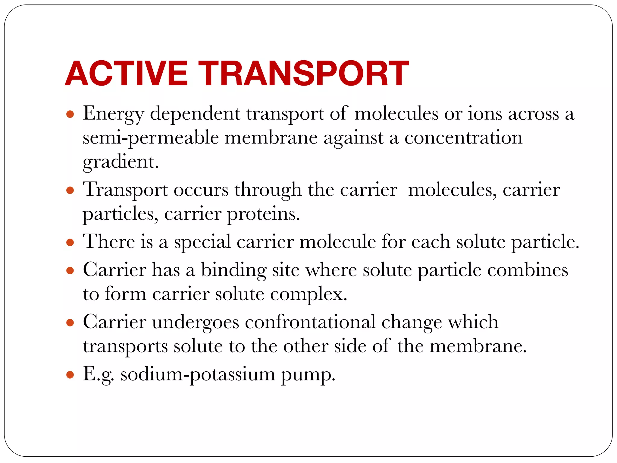 Membrane transport biochemistry for nurses | PDF
