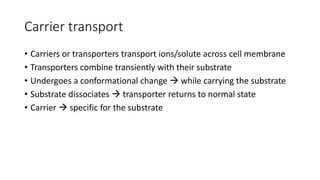 Membrane transport and absorption | PPTX