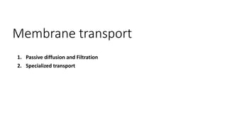 Membrane transport and absorption | PPTX