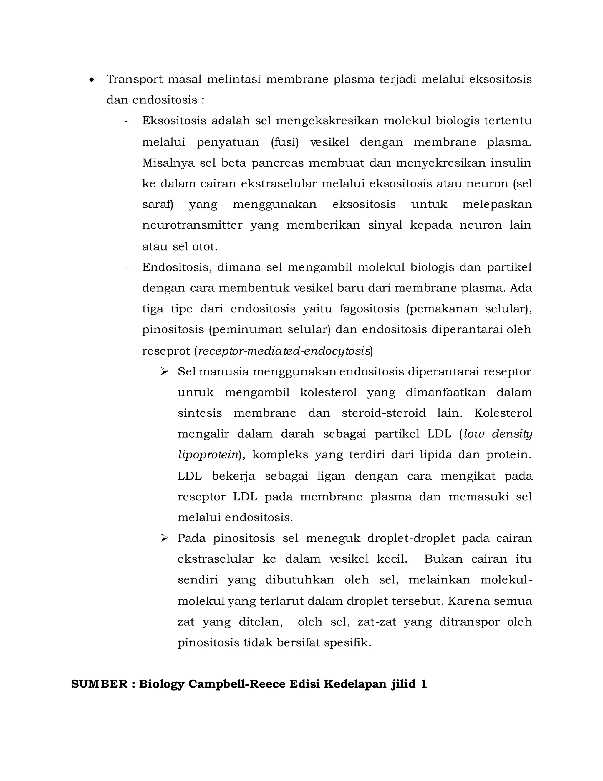 biology (Membran sel biology-campbell) | DOCX