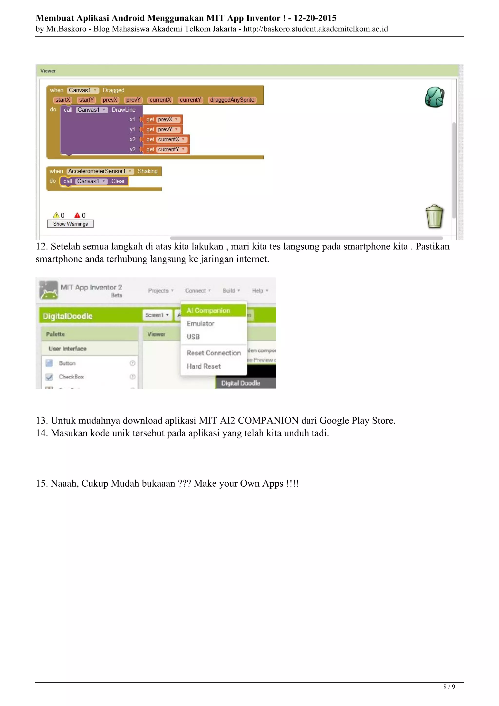 Membuat aplikasi-android-menggunakan-mit-app-inventor | PDF