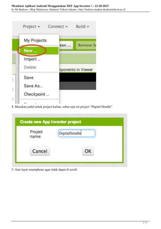 Membuat aplikasi-android-menggunakan-mit-app-inventor | PDF