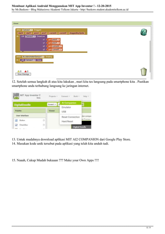 Membuat aplikasi-android-menggunakan-mit-app-inventor | PDF