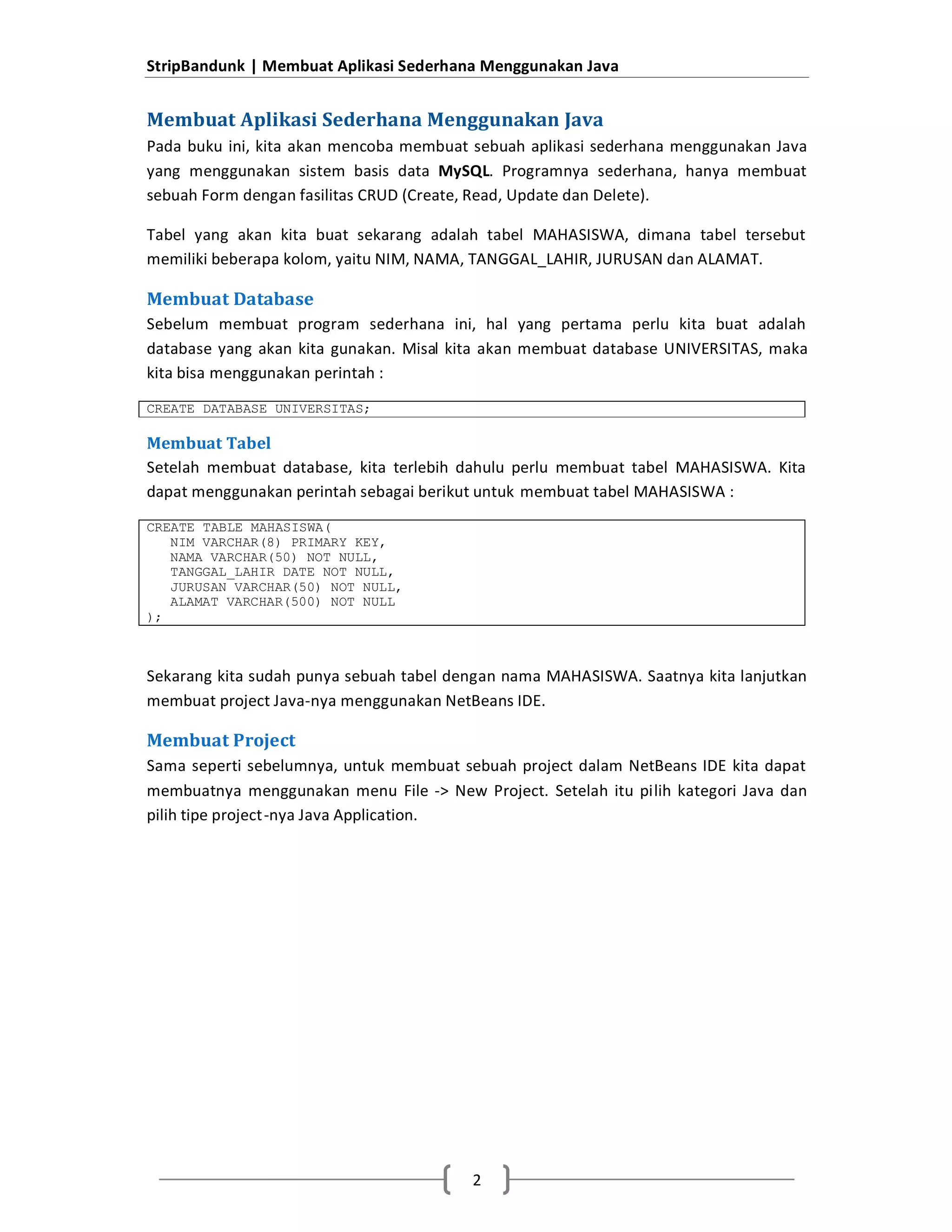 Membuat aplikasi-sederhana-menggunakan-java | PDF