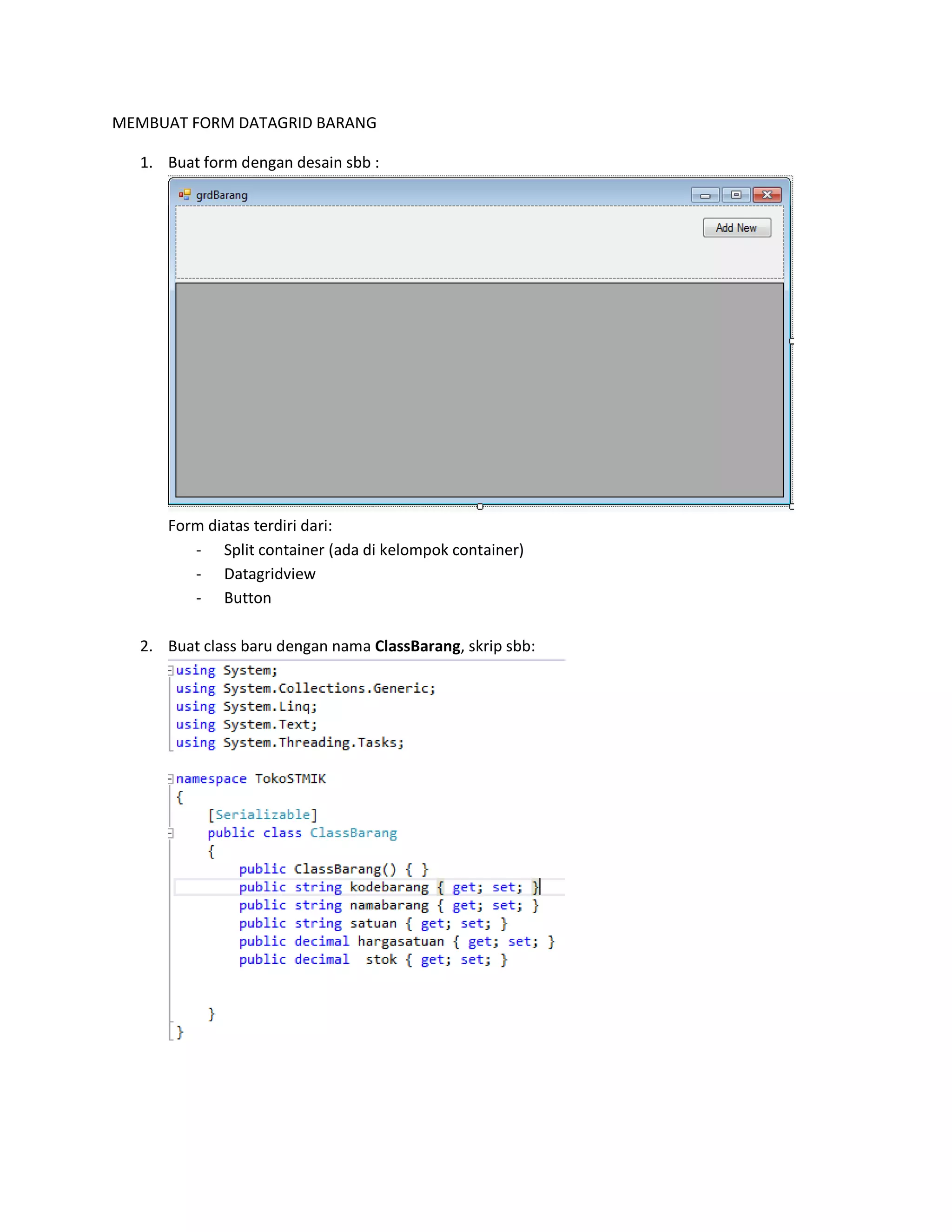 Membuat Form Datagrid | PDF