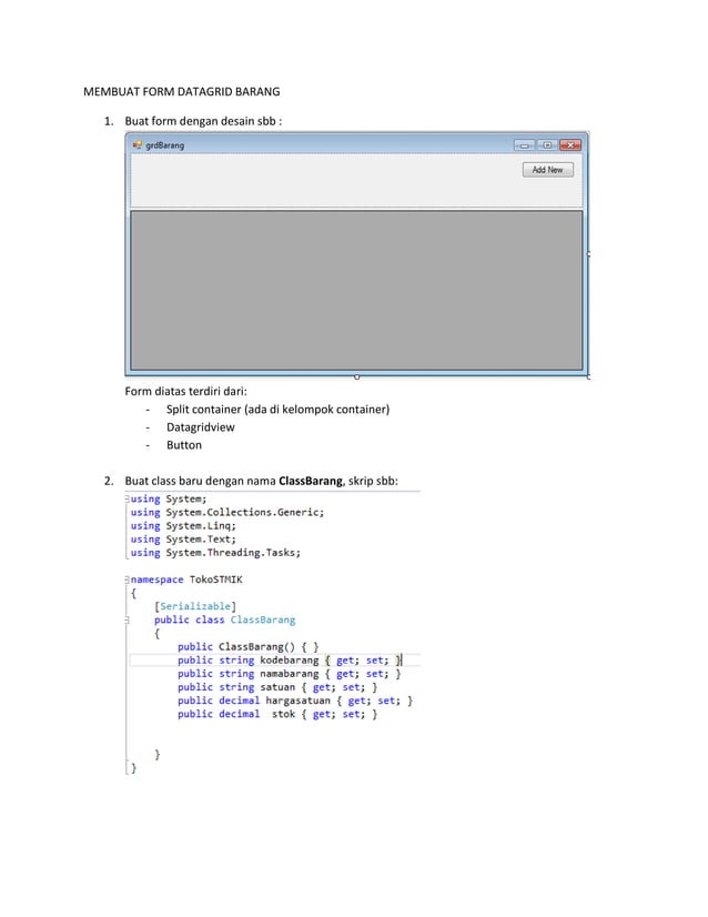 Membuat Form Datagrid | PDF