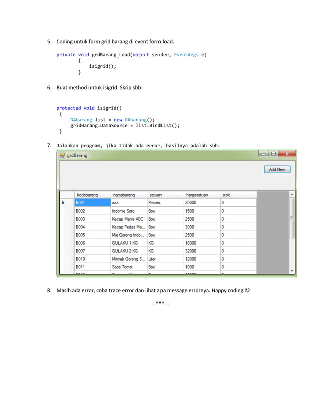 Membuat Form Datagrid | PDF