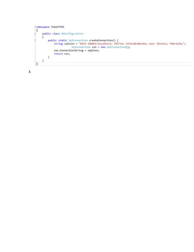 Membuat project dan script koneksi database | PDF