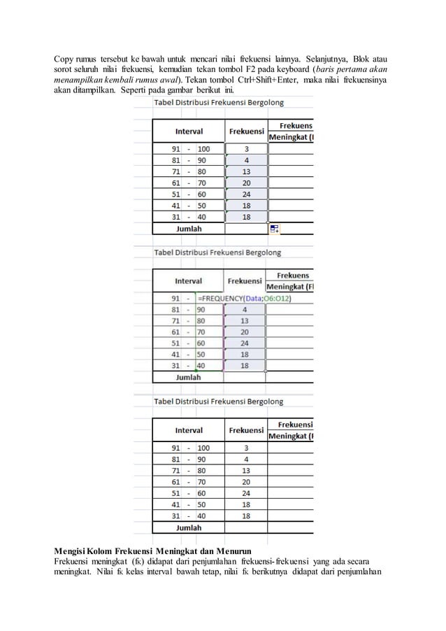 Membuat Tabel Distribusi Frekuensi Data Statistik Di Microsoft Excel Docx
