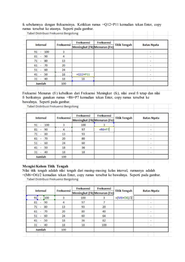 Membuat Tabel Distribusi Frekuensi Data Statistik Di Microsoft Excel Docx