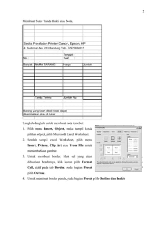 Membuat table-nota | PDF
