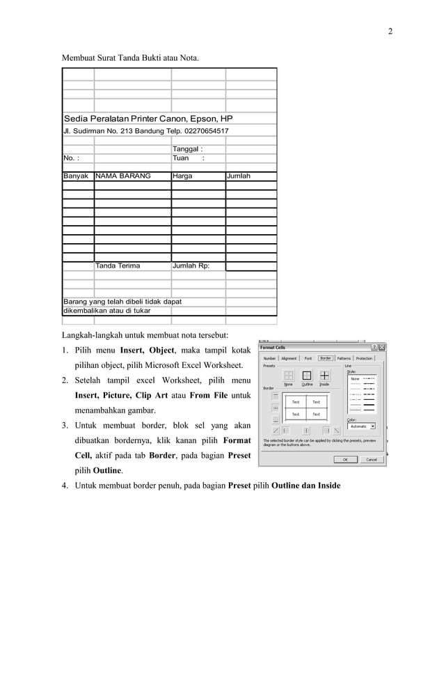 Membuat table-nota | PDF