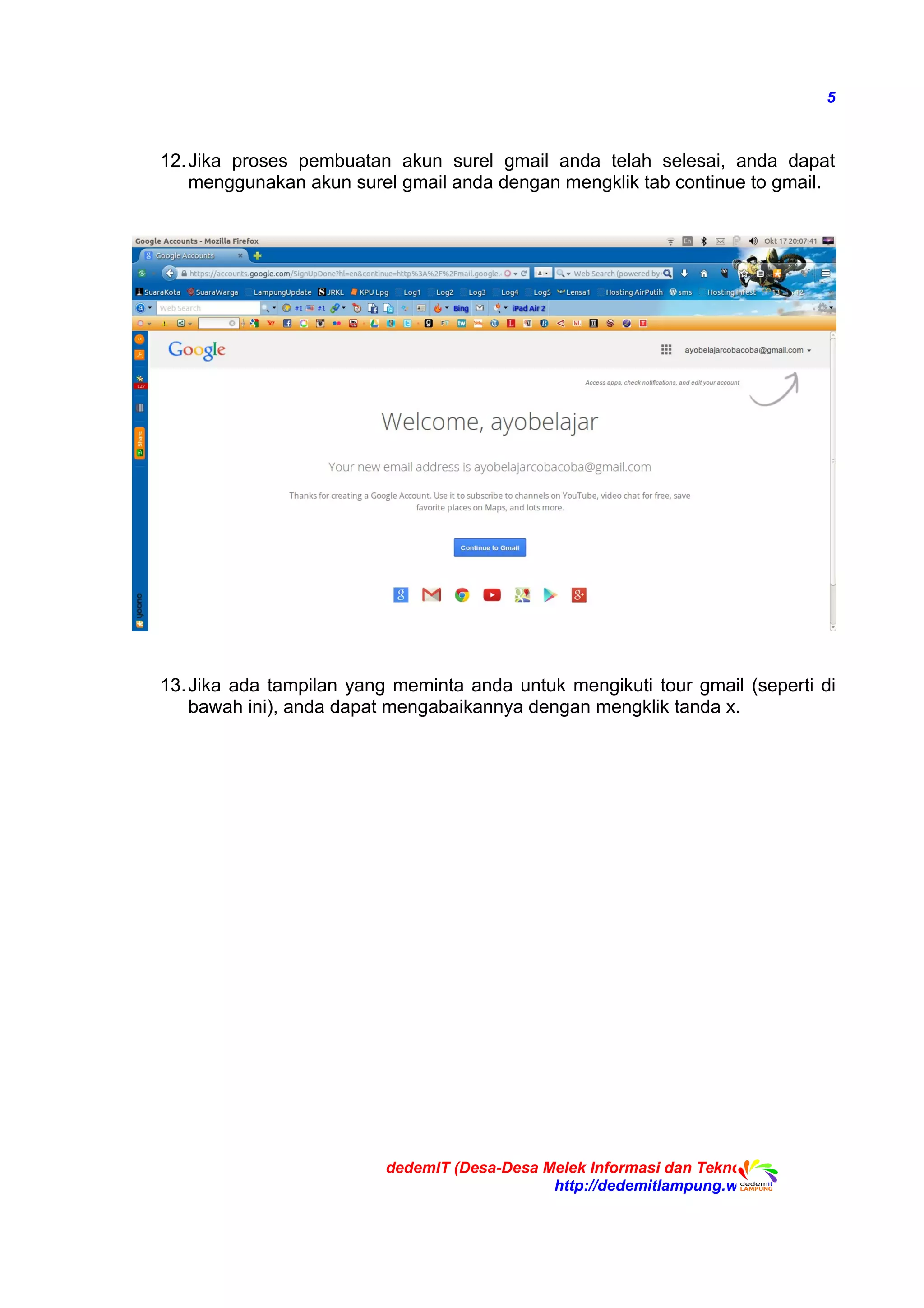 Membuat akun surel gmail | PDF
