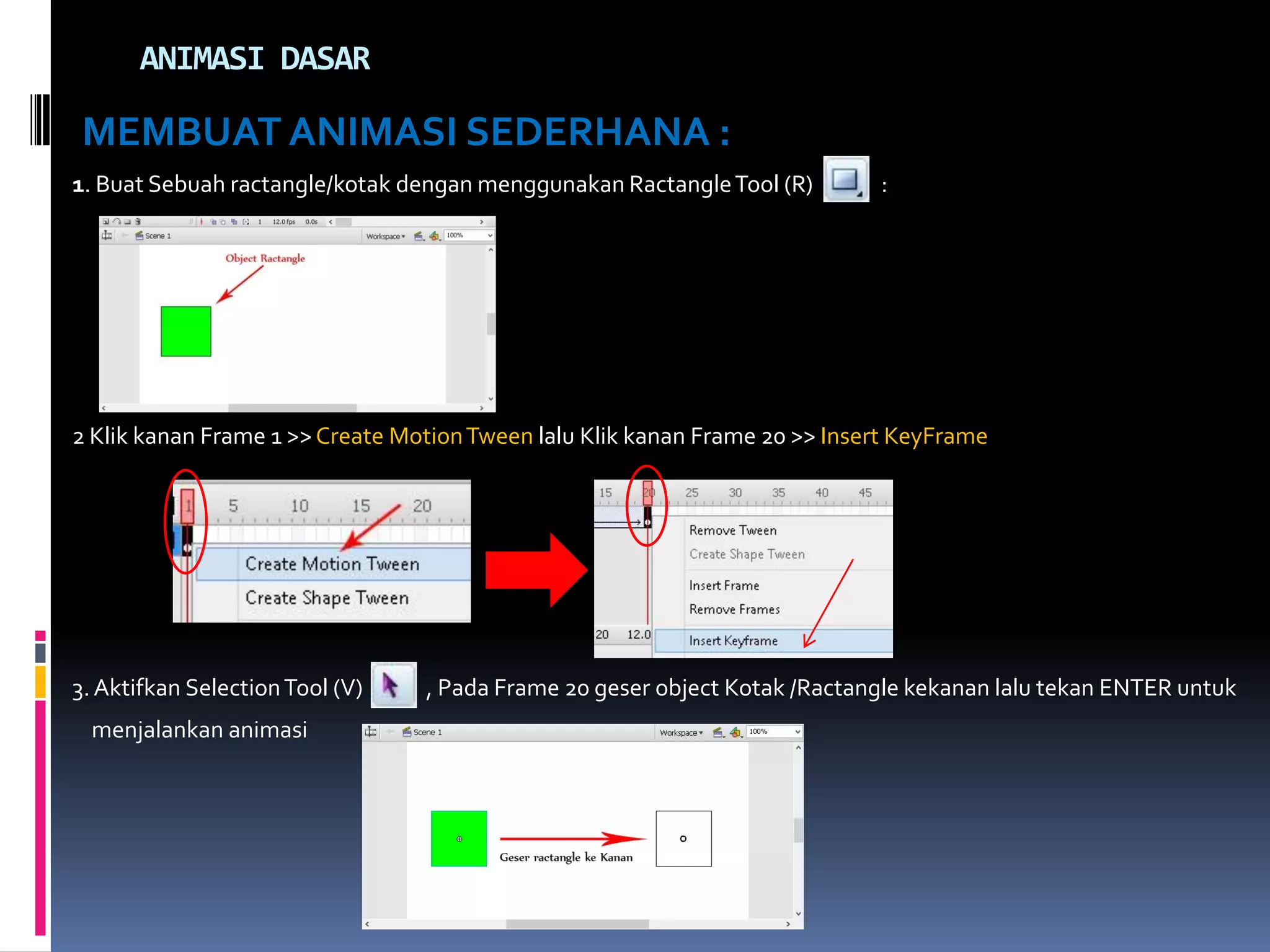Membuat animasi 2 d dengan adobe flash animasi dasar | PDF