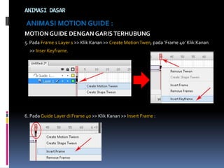 Membuat animasi 2 d dengan adobe flash animasi motion guide (pertemuan ...