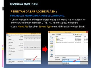 Membuat animasi 2 d dengan adobe flash (pengenalan adobe flash) | PDF