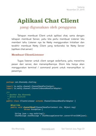 Membuat aplikasi chat menggunakan java | PDF