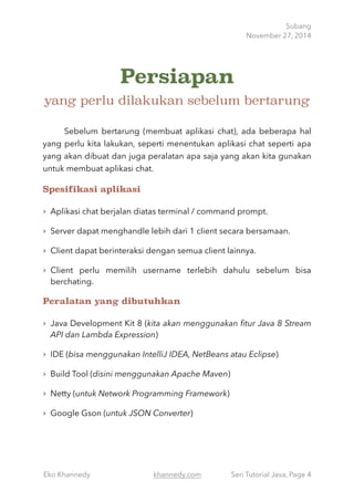 Membuat aplikasi chat menggunakan java | PDF