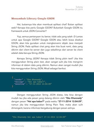 Membuat aplikasi chat menggunakan java | PDF