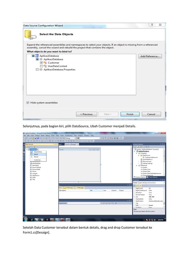 Membuat aplikasi database dengan windows form application | PDF