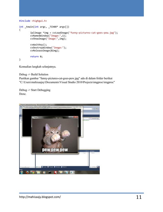 Membuat aplikasi pengolahan citra dengan open cv | PDF