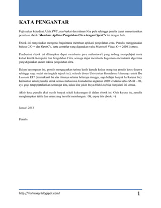 Membuat aplikasi pengolahan citra dengan open cv | PDF