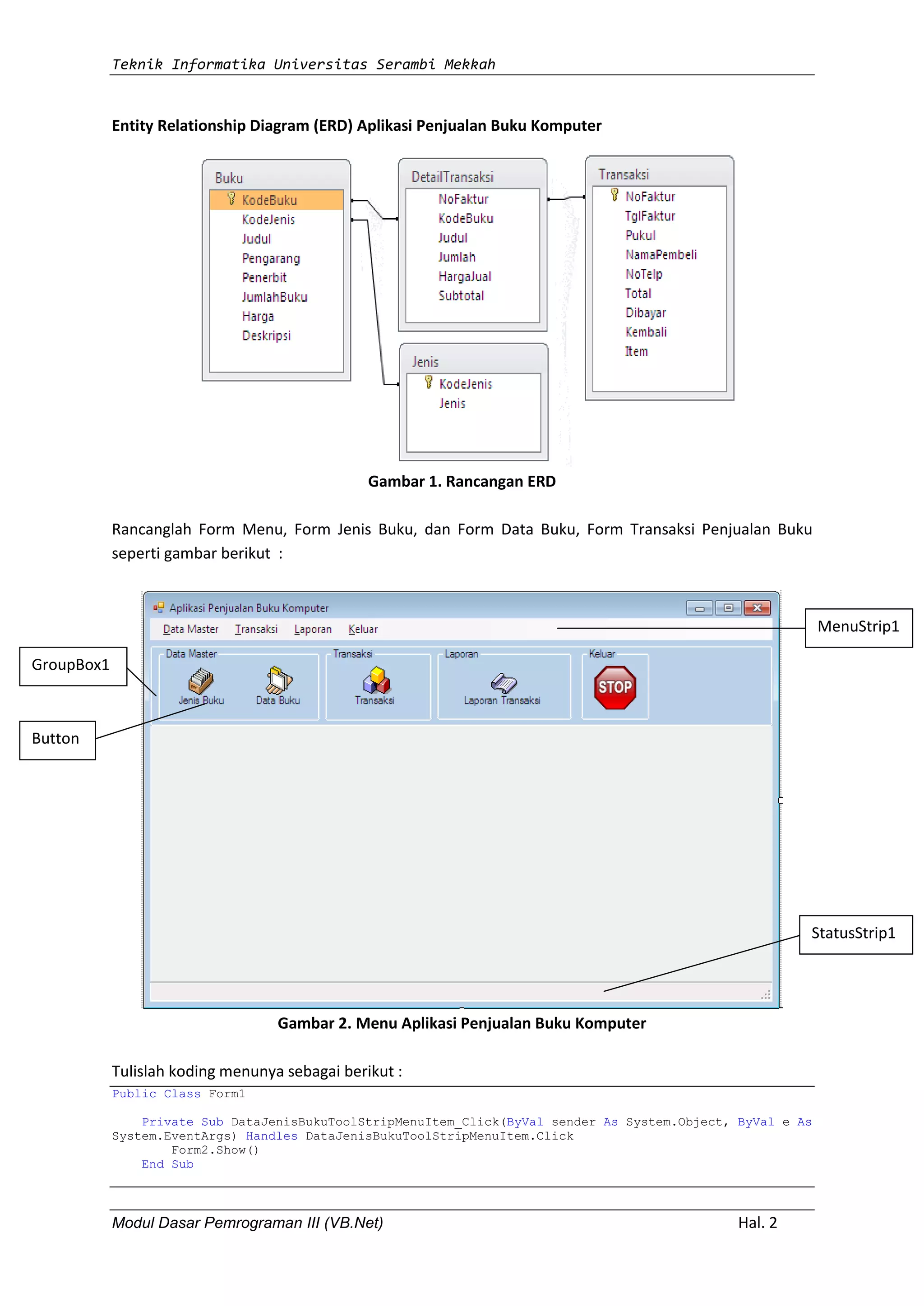 Membuat aplikasi penjualan buku sederhana | PDF