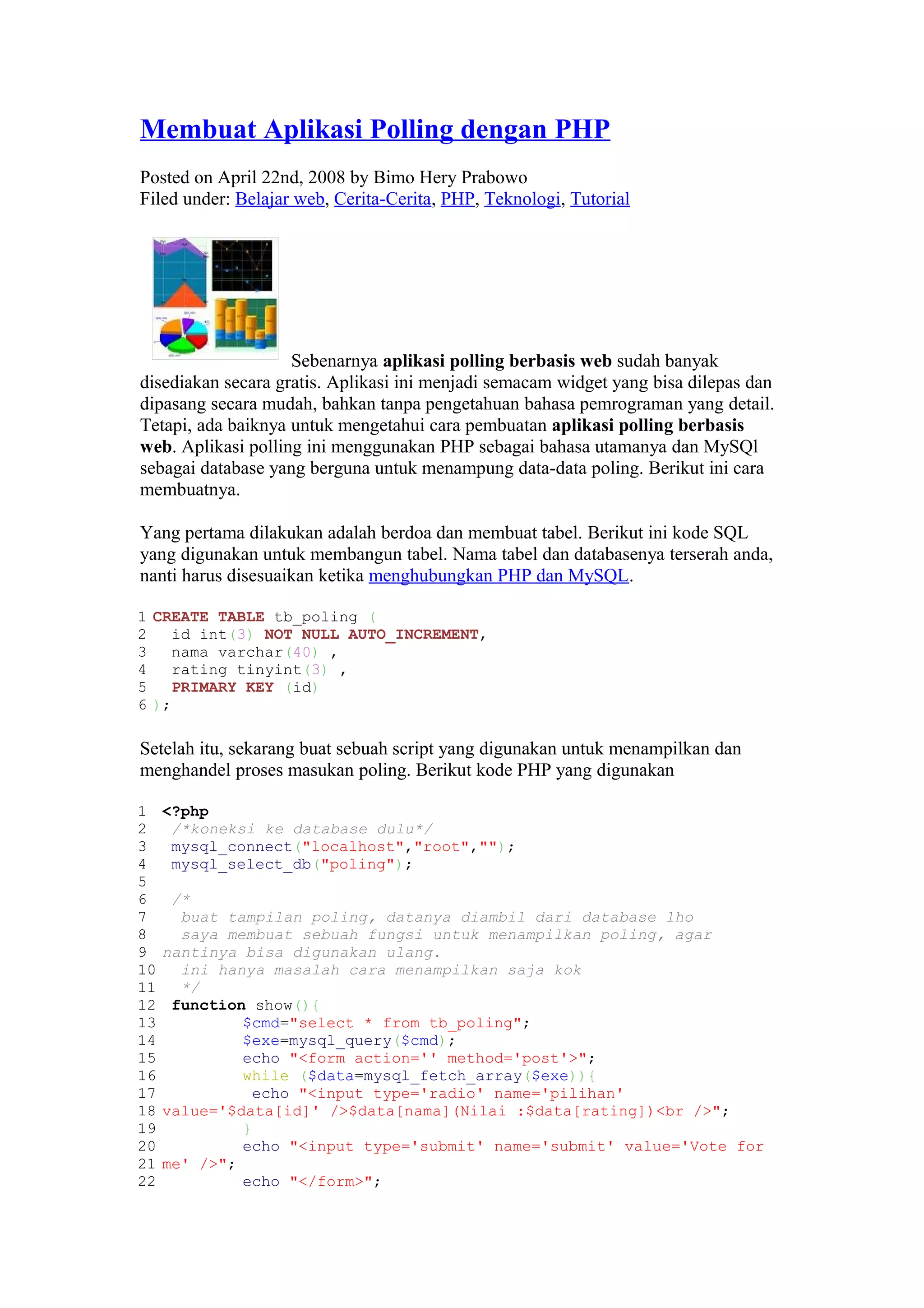 Membuat aplikasi polling dengan php | DOC