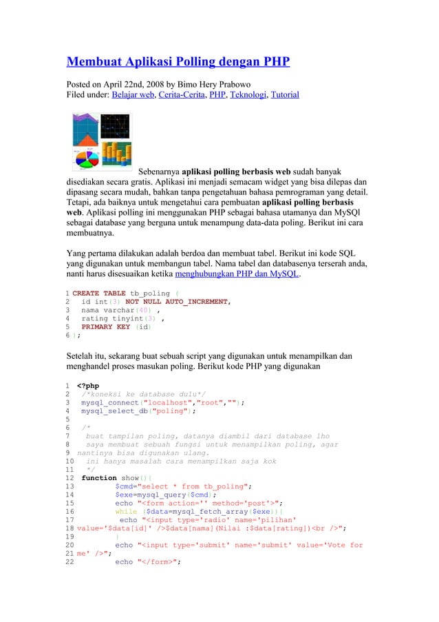 Membuat aplikasi polling dengan php | DOC