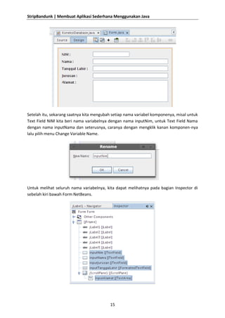 Membuat aplikasi sederhana menggunakan java | DOCX
