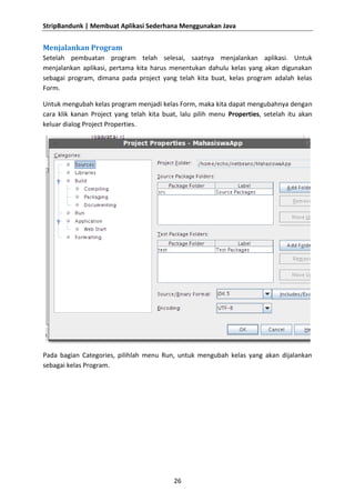 Membuat aplikasi sederhana menggunakan java | DOCX