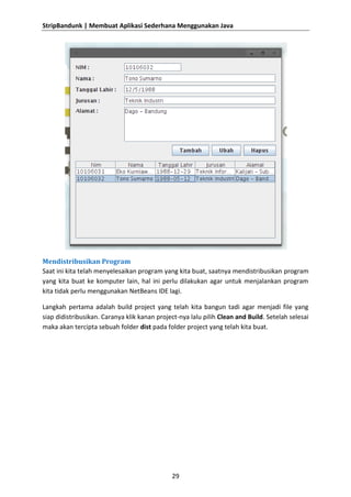 Membuat aplikasi sederhana menggunakan java | DOCX