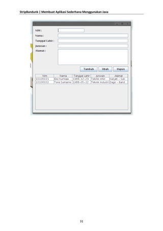 Membuat aplikasi sederhana menggunakan java | DOCX