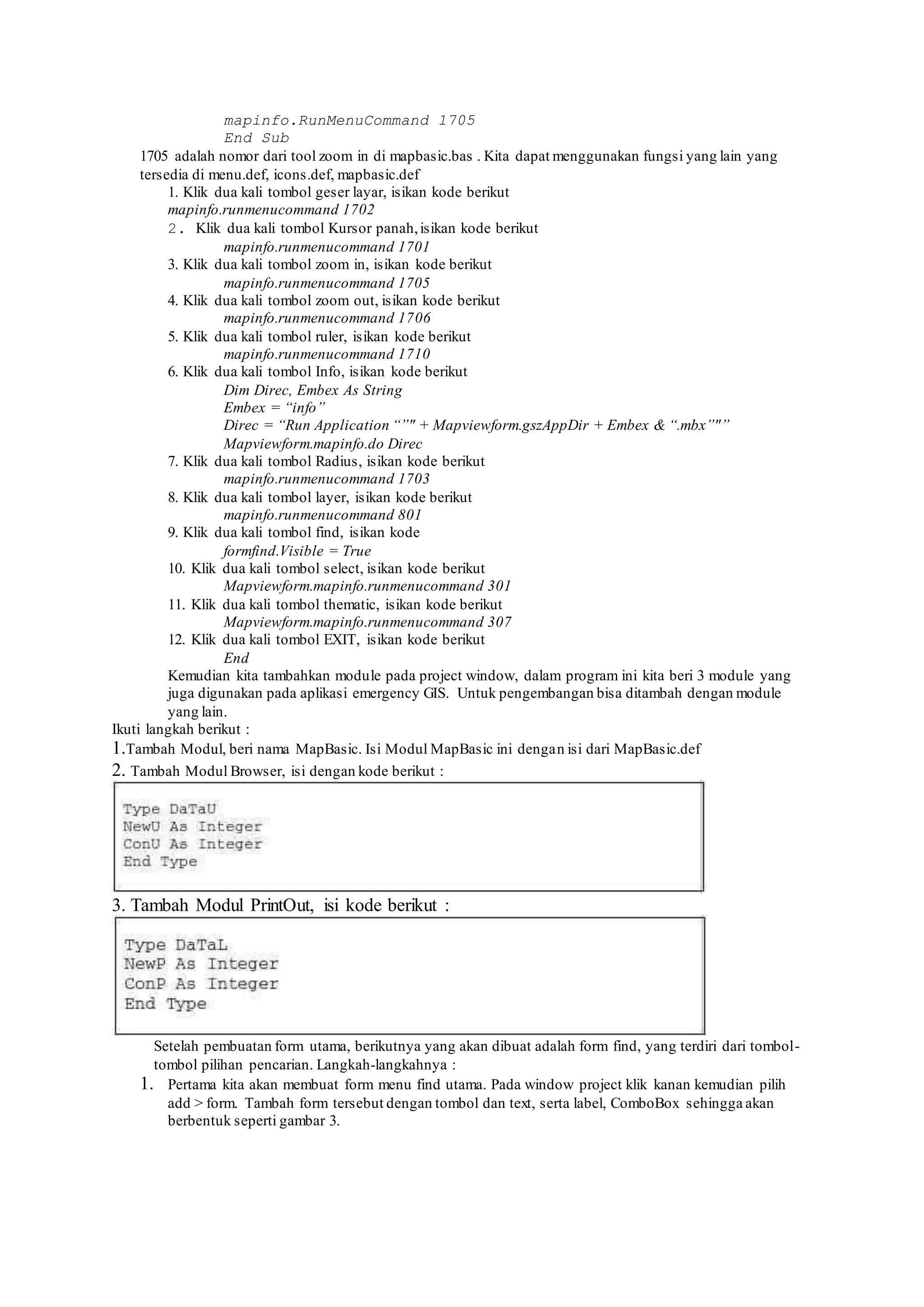 Membuat applikasi gis mapbasic | DOCX
