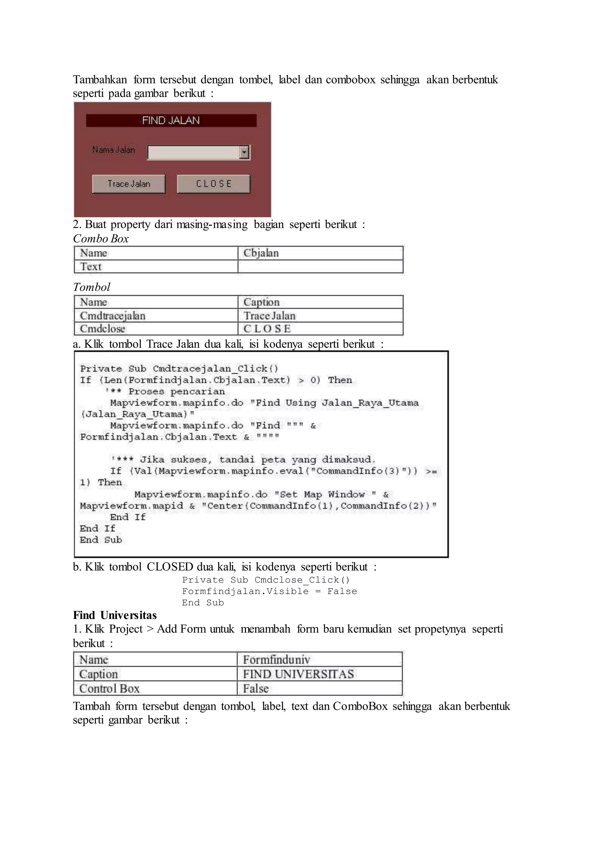 Membuat applikasi gis mapbasic | DOCX