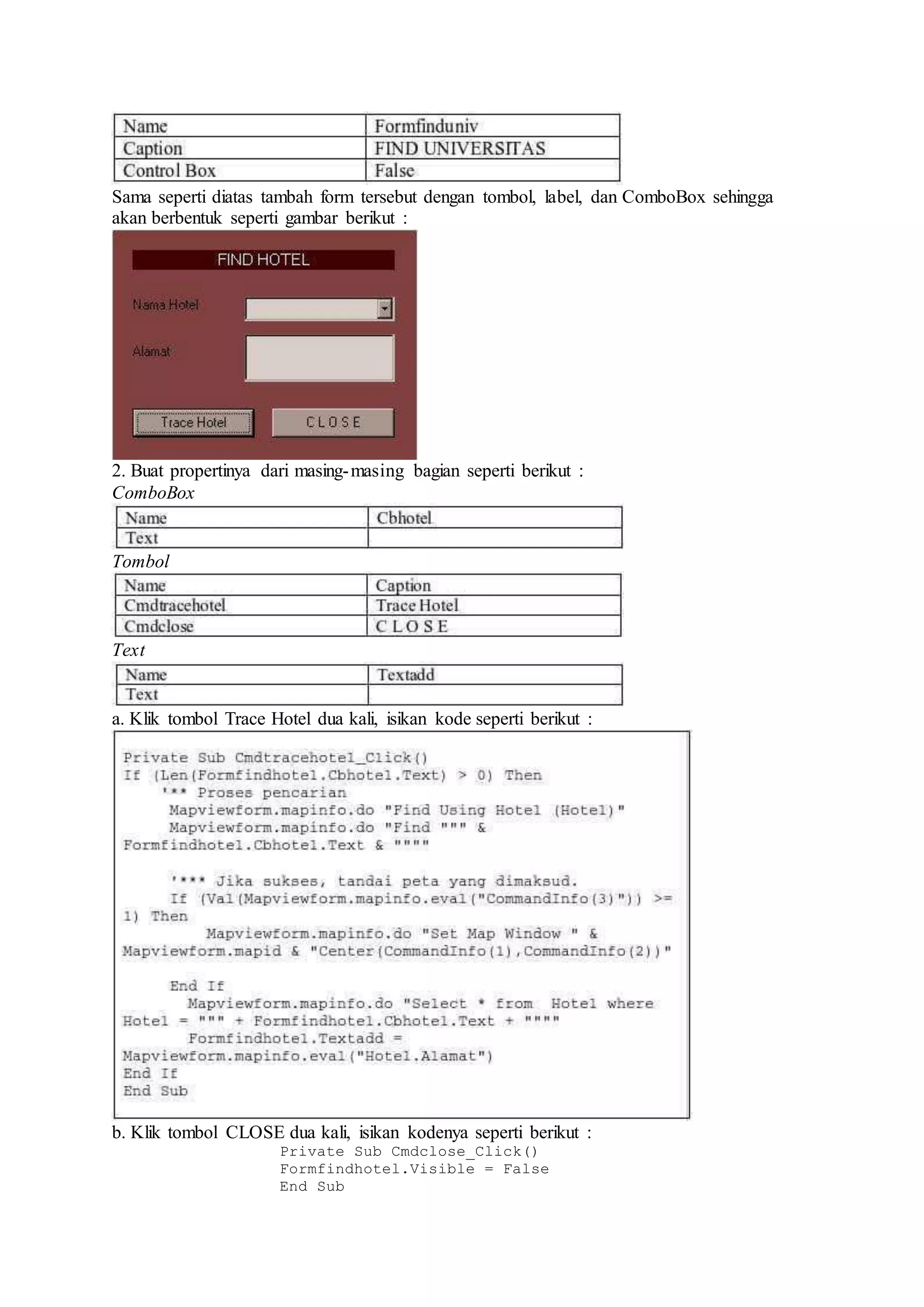 Membuat applikasi gis mapbasic | DOCX
