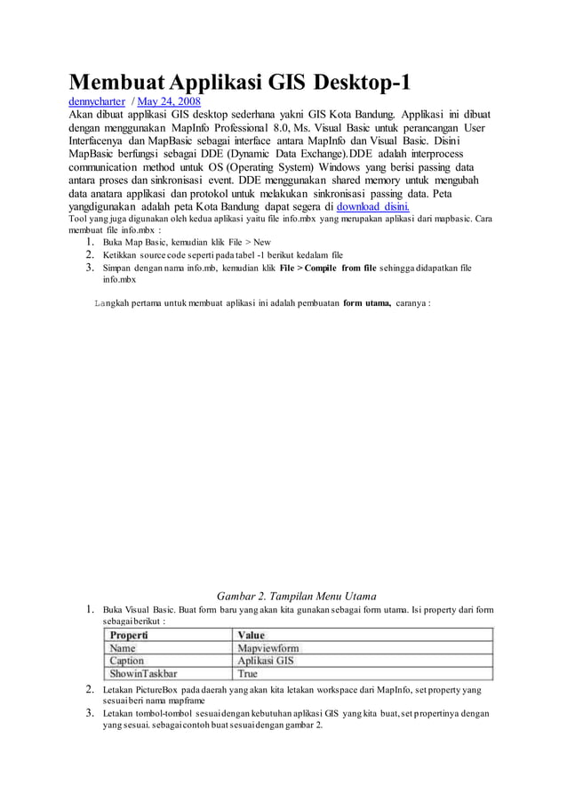 Membuat applikasi gis mapbasic | DOCX | Computer Software and Applications | Computing