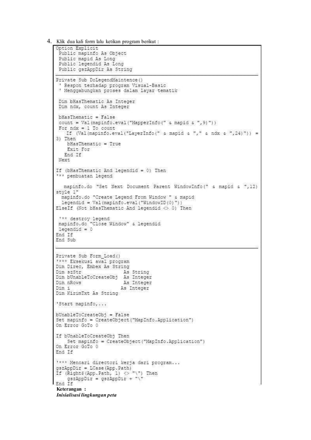 Membuat applikasi gis mapbasic | DOCX | Computer Software and Applications | Computing