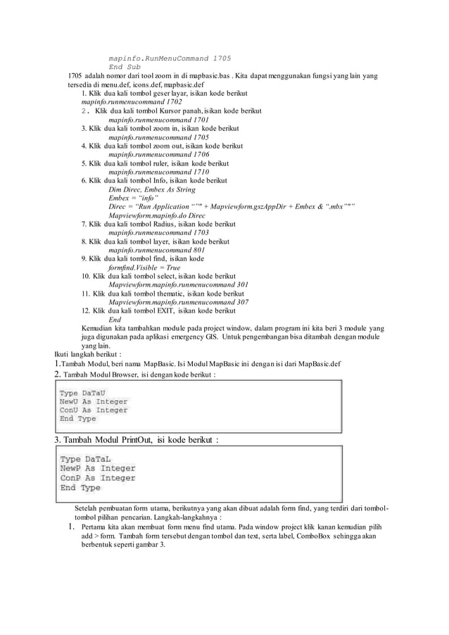 Membuat applikasi gis mapbasic | DOCX | Computer Software and Applications | Computing