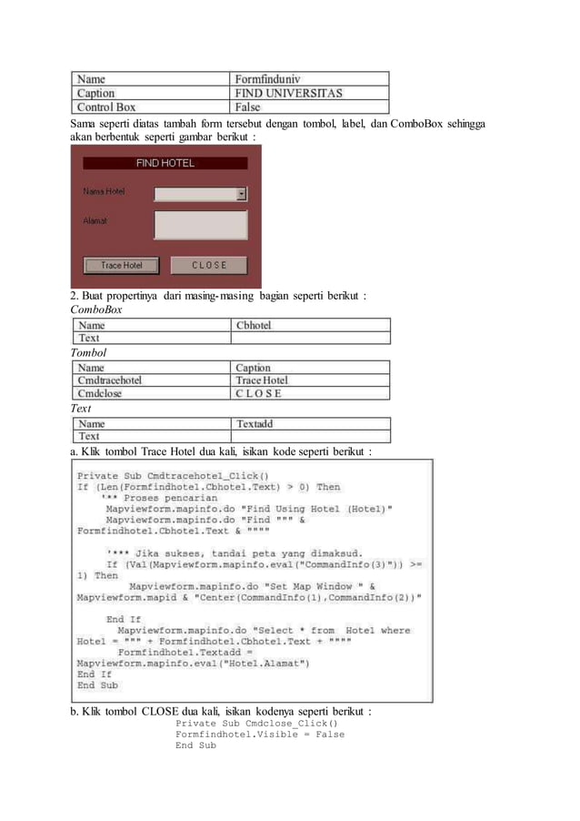 Membuat applikasi gis mapbasic | DOCX | Computer Software and Applications | Computing