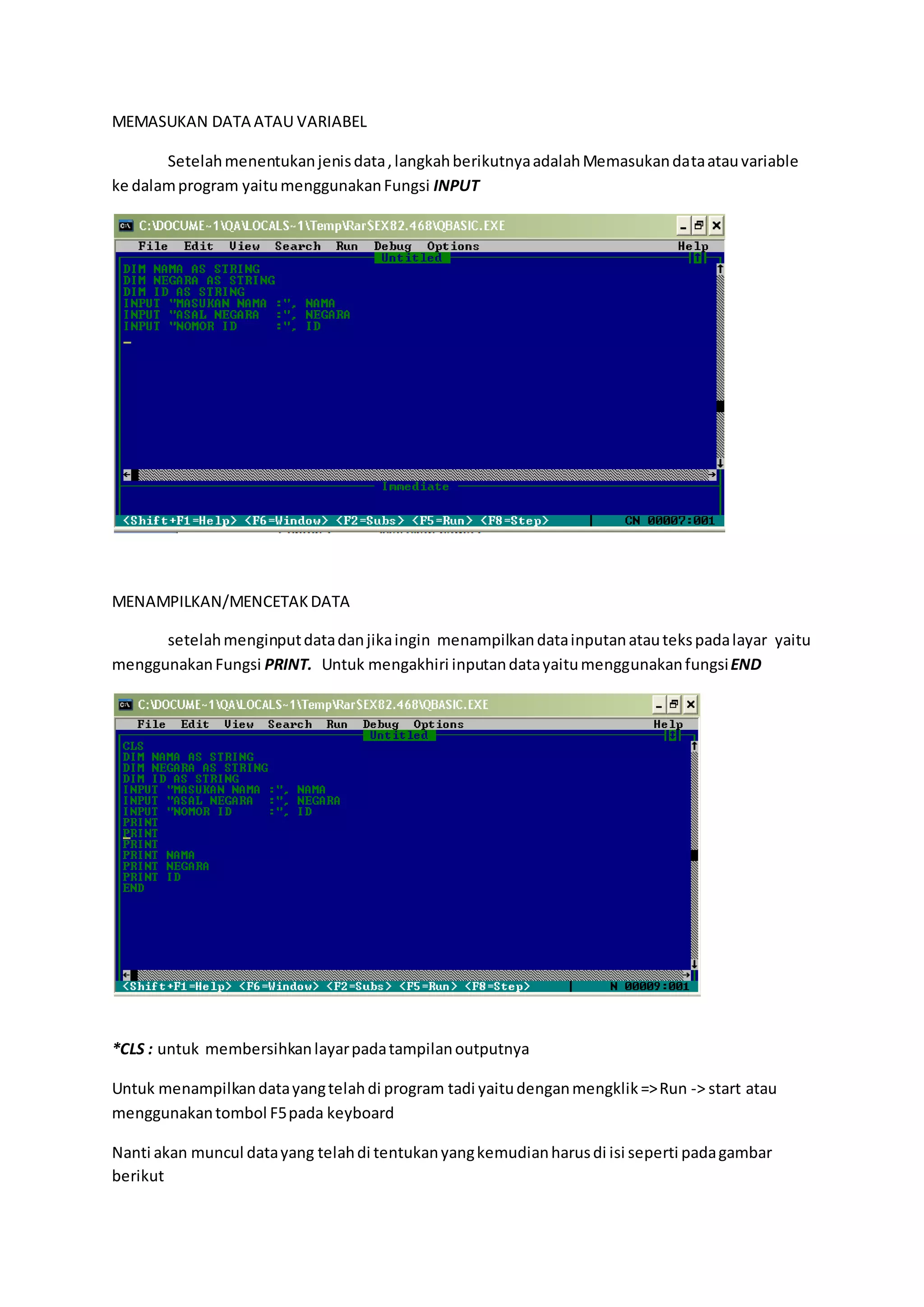 Membuat DATA pada qbasic | DOCX