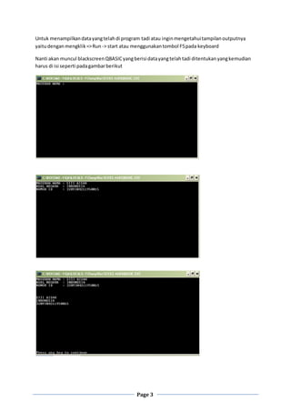 Membuat biodata pada qbasic | DOCX