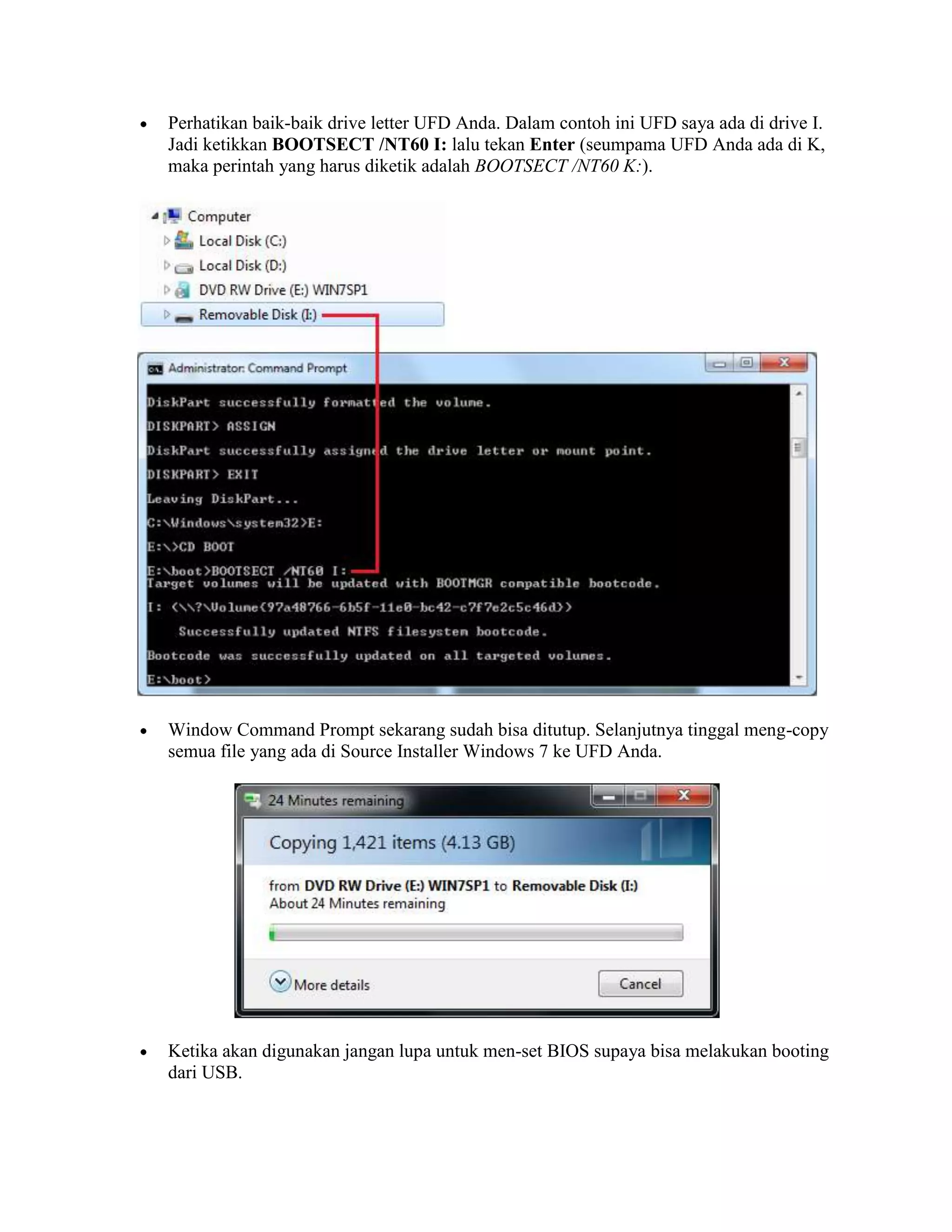 Membuat bootable usb flash disk untuk windows 7 dan windows xp | PDF