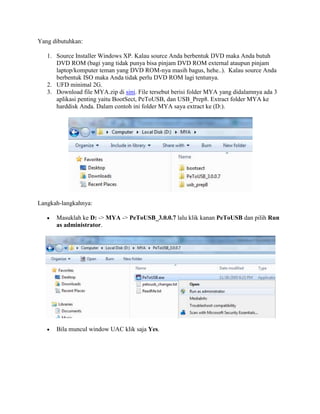 Membuat bootable usb flash disk untuk windows 7 dan windows xp | DOCX