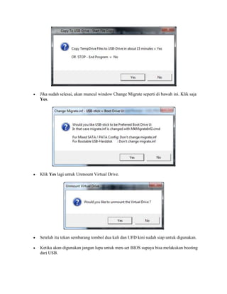 Membuat bootable usb flash disk untuk windows 7 dan windows xp | DOCX